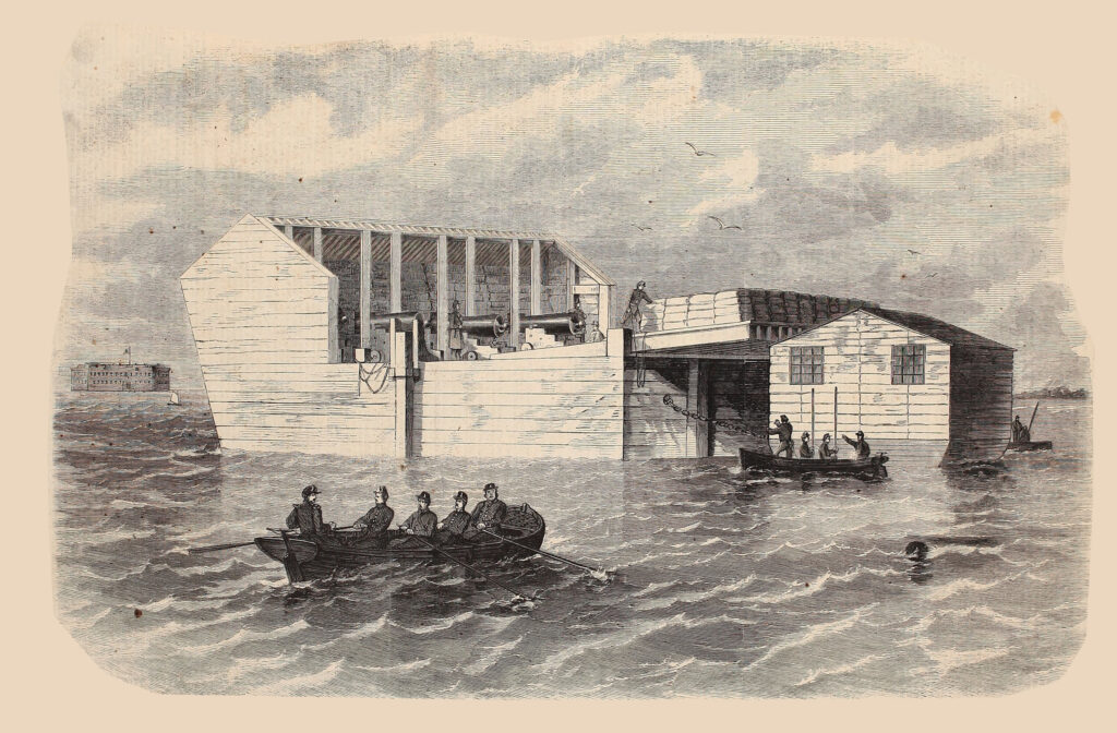 The Floating Battery at Charleston, S.C., Intended to Assist in the ...